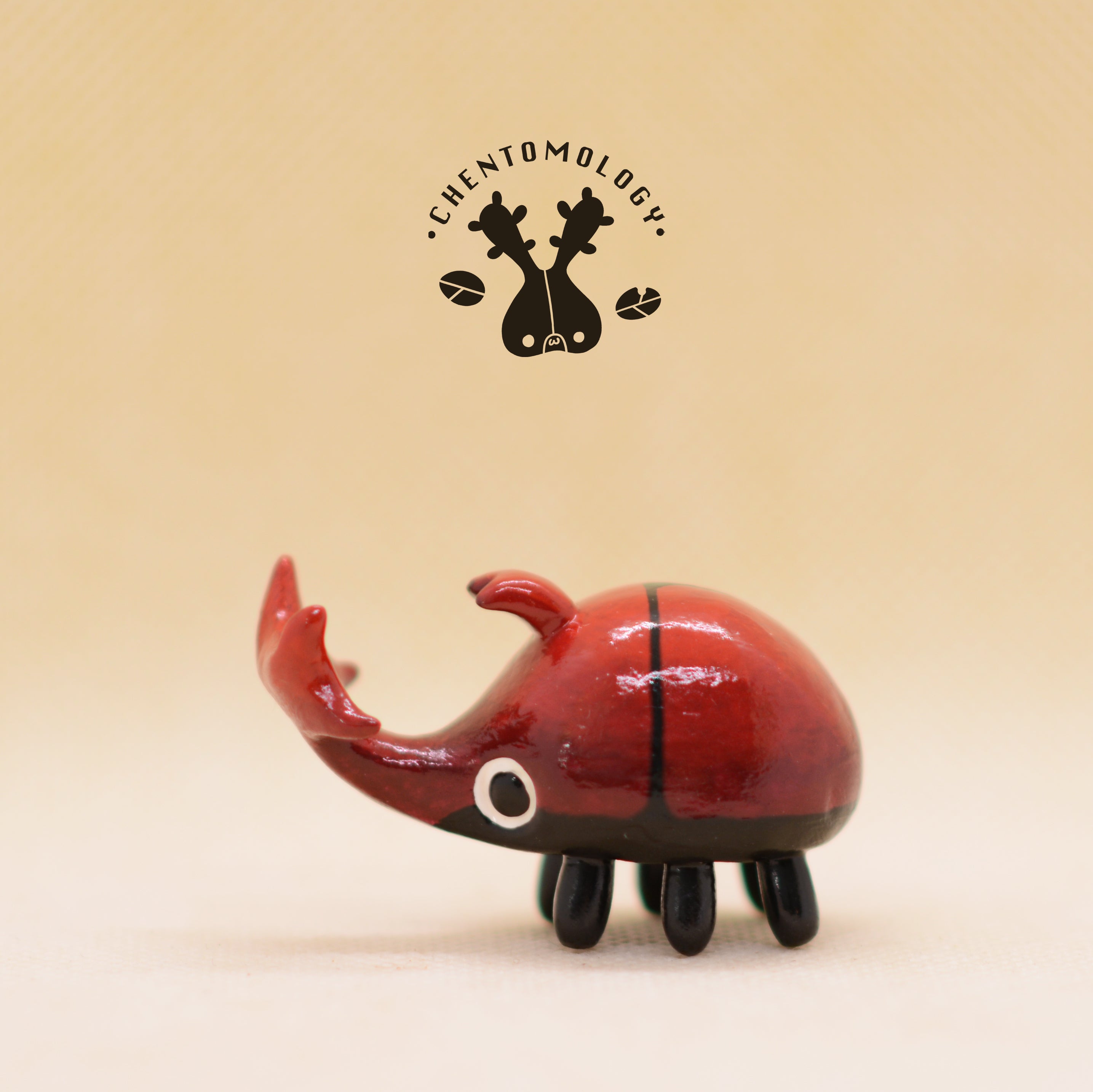 Japanese Hercules beetle polymer clay figurine desk friend ...